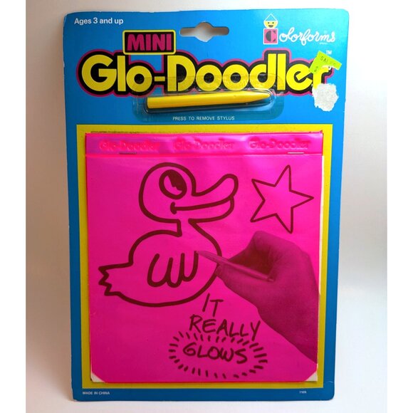 Vintage | Toys | Vintage 9s Glodoodler Mini Neon Glow Drawing Pad ...
